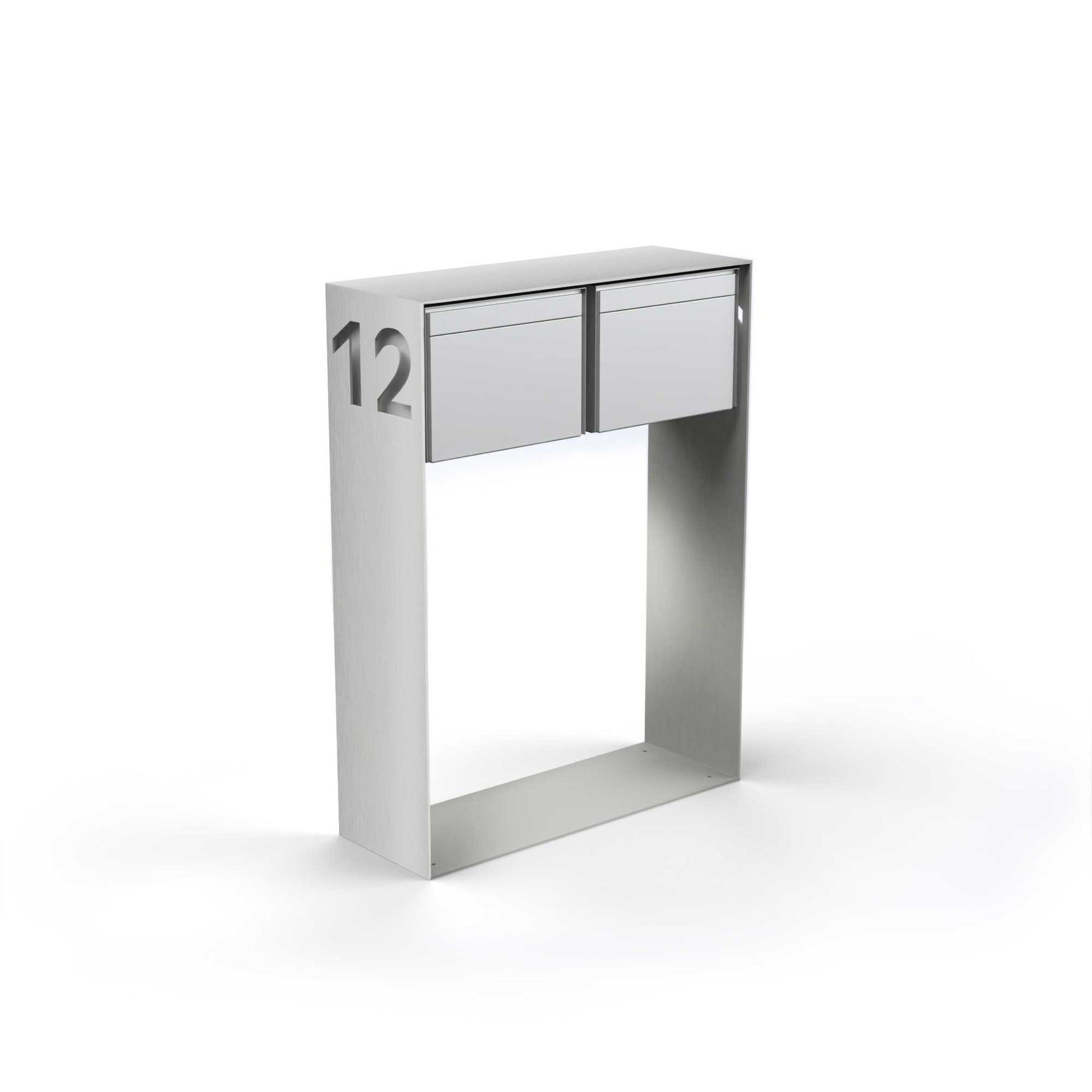 Stainless steel double letterbox with lettering - Swiss Made | Creasteel